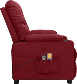 Elektrické masážní křeslo vínové textil 3098854