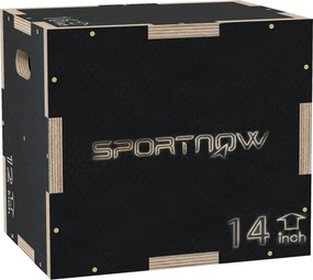 SPORTNOW Plyo box/jump box, robustní, 40,5 x 35,5 x 30,5 cm, černý, rukojeť 10x3,5 cm, do 120 kg