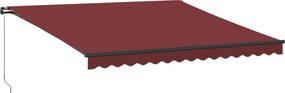 Ručně zatahovací markýza s LED světly burgundská 400 x 350 cm 3214999