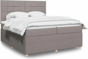 Box spring postel s matrací taupe 200x200 cm textil 3292167