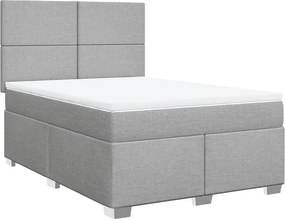 Box spring postel s matrací světle šedá 140 x 190 cm textil 3292776