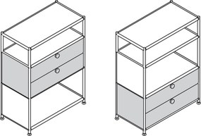 Tchibo - Kovová komoda »Cn3« se 2 zásuvkami