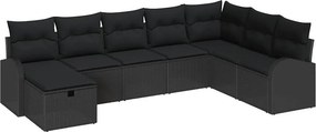 Set pohovek 8 ks Černá polyratan 3359132