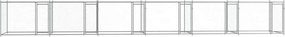 Klec pro psy s dvířky šedá 12 x 2 x 1,5 m pozinkovaná ocel 3209577