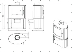 NordFlam Litinová krbová kamna MODENA EKO 9kW