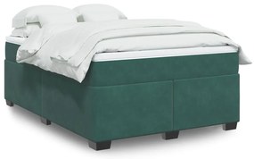 Box spring postel s matrací tmavě zelená 140x190 cm samet 3285284