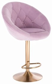LuxuryForm DESIGN Barová židle VERA VELUR na zlatém talíři - levandule