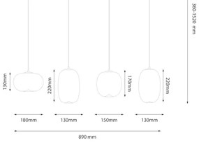 LED Lustr na lanku VASO LED/15W/230V černá/kouřová