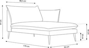 MUZZA LENOŠKA AGATE PRAVÁ 165 CM SAMET SVĚTLE ŠEDÁ