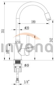 Invena, podomítková bidetová baterie, zlatá lesklá, BP-00-B09-L