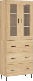Skříň highboard dub sonoma 69,5 x 34 x 180 cm kompozitní dřevo 3198420