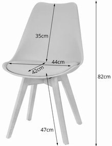 Set tří jídelních židlí MARK průhledné (hnědé nohy) (4ks)