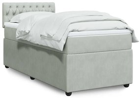 Box spring postel s matrací světle šedá 100x200 cm samet 3289968