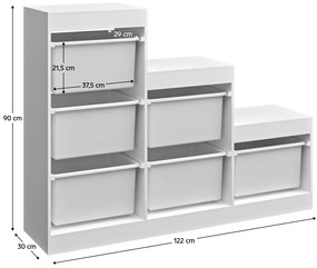 Kondela Regál pyramida, bílá, TRINIS