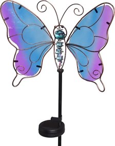LED zápich Motýl – modrofialový 106 cm