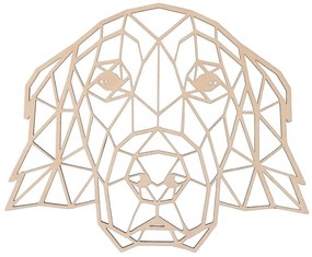 ČistéDřevo Dřevěný geometrický obraz - Zlatý retrívr 30 cm Barva: Přírodní