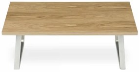 Konferenční stolek 120x60 MDF dýha dub kovové nohy broušený nerez CT-W1515 OAK