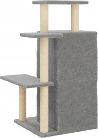 Škrabadlo pro kočky se sisalovými sloupky světle šedé 97 cm 172113