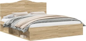 Rám postele s čelo Sonoma 200 x 200 cm Masivní borové dřevo 3413265