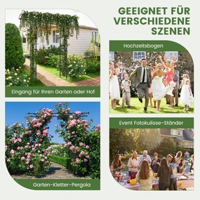 Costway Rose Arch kovový zahradní oblouk pro popínavé rostliny Arch Garden