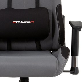 Kancelářská židle houpací mech., plast. kříž, šedá + černá látka – opěrák 90°–180° Šedá