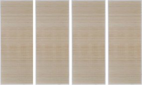 Obdélníkové koberce z přírodního bambusu 4 ks 120 x 180 cm 278745