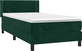 Box spring postel s matrací tmavě zelená 80 x 200 cm samet 3130868