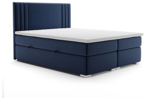 Kontinentální postel 160 cm Morcano (tmavě modrá) (s úložným prostorem). 1020336