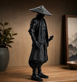 soška, dekorativní, ronin, orient, 10x4 cm, pryskyřice, černá, Dekorino SF20260014