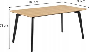 Jídelní set Cadiz hnědý/dub přírodní