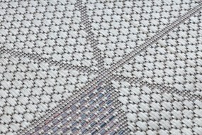 Dywany Łuszczów, Kusový koberec Sion Sisal Triangles B3006A ecru/pink – na ven i na doma, 80x150, růžová, chodba / předsíň
