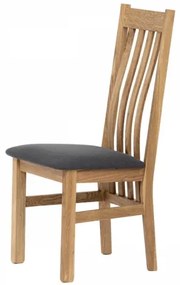 Dřevěná jídelní židle antracitově šedá látka masiv dub C-2100 GREY2
