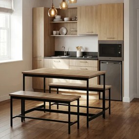 Jídelní stůl s lavičkami AUT-G1175 OAK