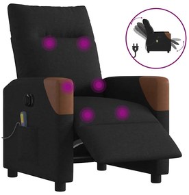 Elektrické masážní polohovací křeslo černé textil 3324000