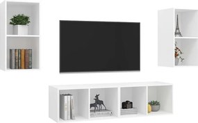 vidaXL Nástěnné TV skříňky 4 ks dřevotříska [3079871] Barva: Betonová šedá