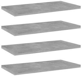 Přídavné police 4 ks betonově šedé 40 x 20 x 1,5 cm dřevotříska - Default Title