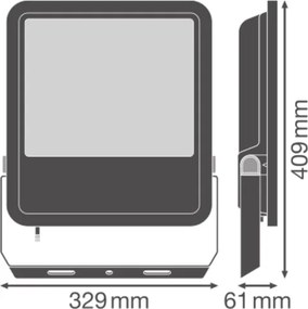 LED reflektor LEDVANCE FLOODLIGHT černý 167W/150W 23400lm/21060lm 3000K teplá bílá IP66