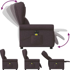 Elektrické masážní polohovací křeslo tmavě hnědé textil 3303369