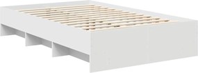 Rám postele s čelo Bílá 120 x 123 cm Kompozitní dřevo 3408872