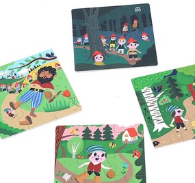 Vilac Dřevěné puzzle O Palečkovi 4 v 1