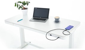 Výškově nastavitelný stůl OfficeTech 2, 120 x 60 cm, bílá