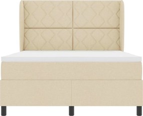 Postel s boxspringem s čelo Krémová 160 x 200 cm textil 3340639