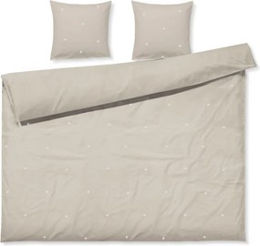 Béžové povlečení na dvoulůžko/prodloužené z bavlněného perkálu 200x220 cm Daisy – JUNA