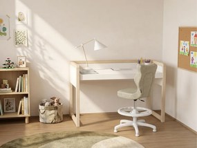 Benlemi Dětský rostoucí stůl STOLLY se dvěma výškami stolu + ergonomická židle BÉŽOVÁ Zvolte rozměr židle: dítě 119 - 142 cm (výška stolu 71 - 82 cm)