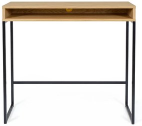 OnaDnes -20% Dubový pracovní stůl Woodman Frame I. s kovovou podnoží 100 x 35 cm