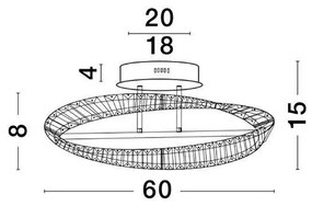 Nova Luce Stropní designové svítidlo Aurelia, ø 60cm, zlaté, twist