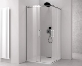 Polysan Sapho, THRON LINE ROUND čtvercový sprchový kout 800x800mm, kulaté pojezdy, rohový vstup