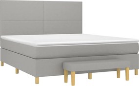 Box spring postel s matrací světle šedá 180 x 200 cm textil 3137013