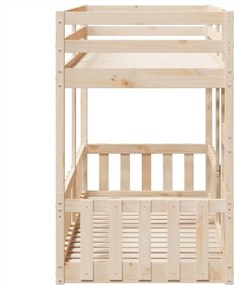 Patrová postel 75 x 190 cm masivní borové dřevo 3308595