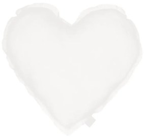 Mini lněný polštář srdce bílá 28 cm
